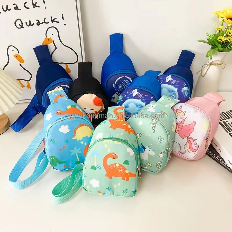Cartoon Character Print Kids Chest Bag Travel Shoulder Small Daypacks ...
