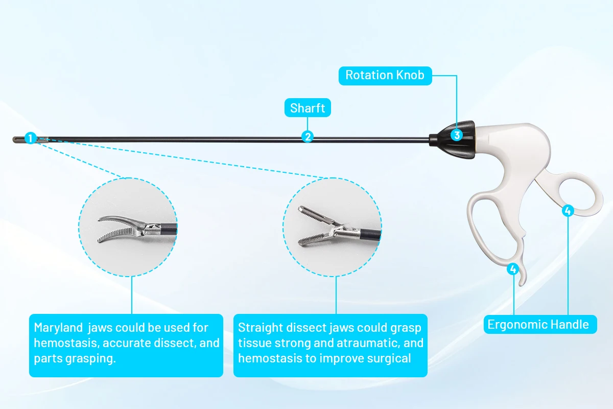 Disposable Laparoscopic Surgical Coagulation Bipolar Electrode Forceps ...