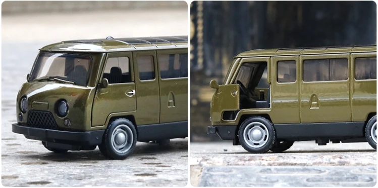 1:36 Scale Minibus Toy Die Cast Bus Model with 3 Doors, Pull Back ...