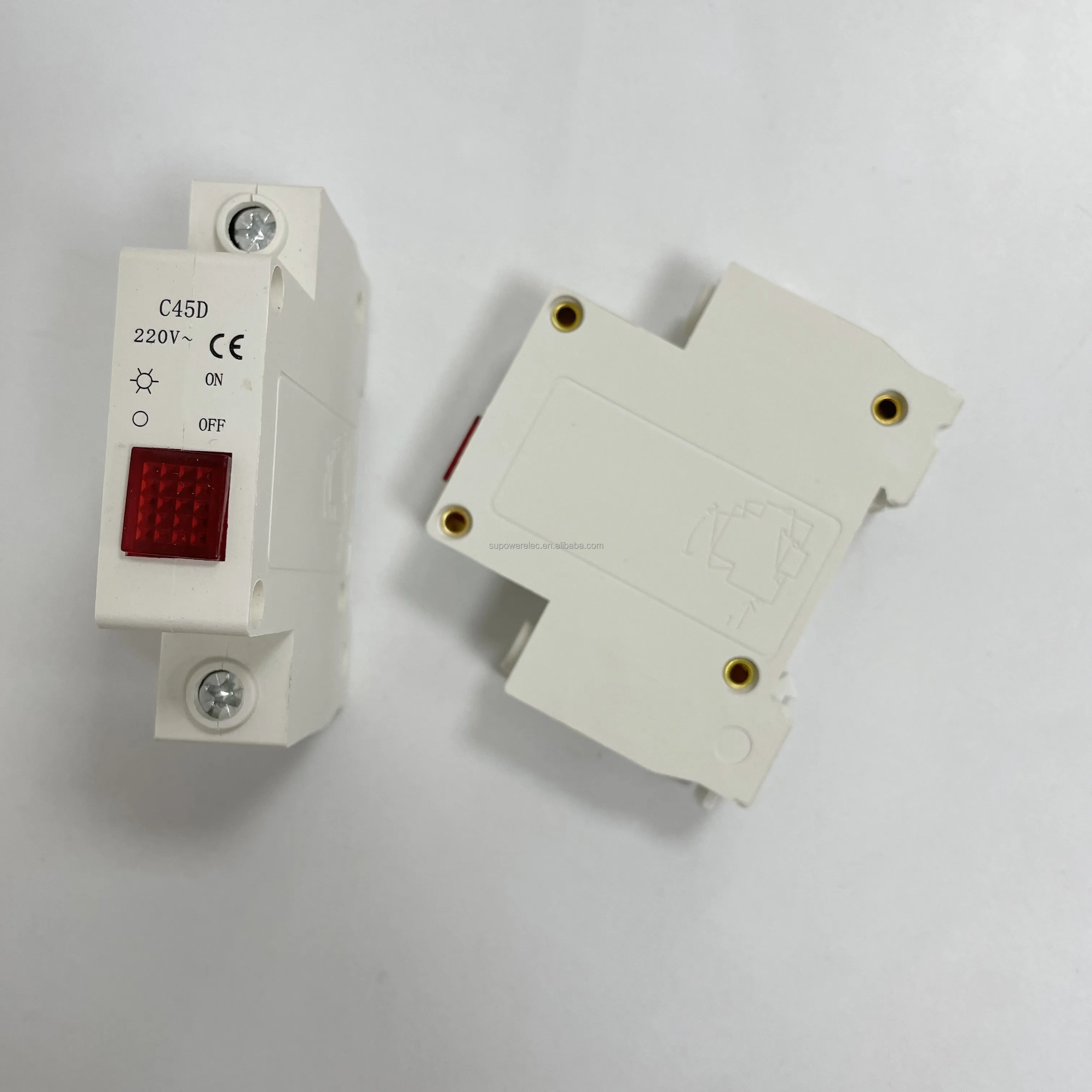 C45D Red Color Din Rail Mount AC 220V 230V Indicator