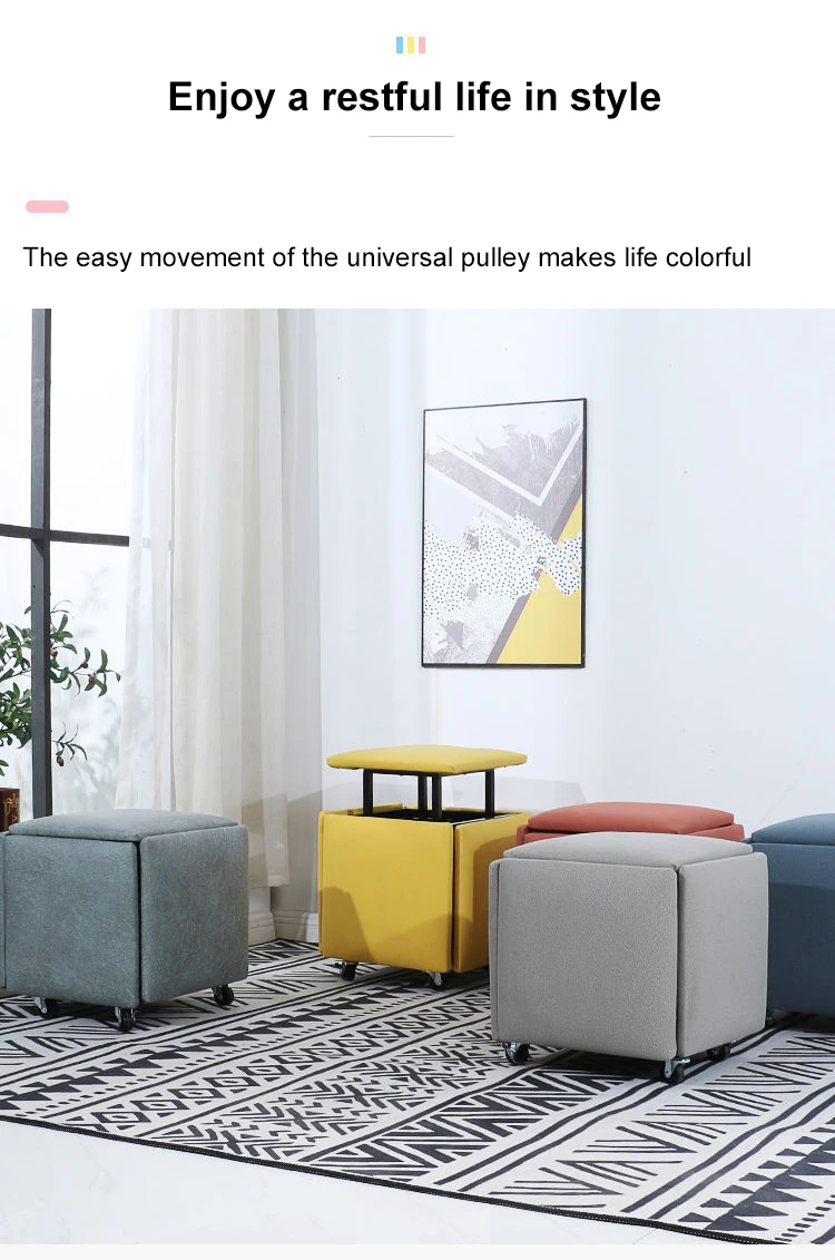 Wholesale Small Home Furniture Pu Leather Square Dressing Chair Rubik's ...