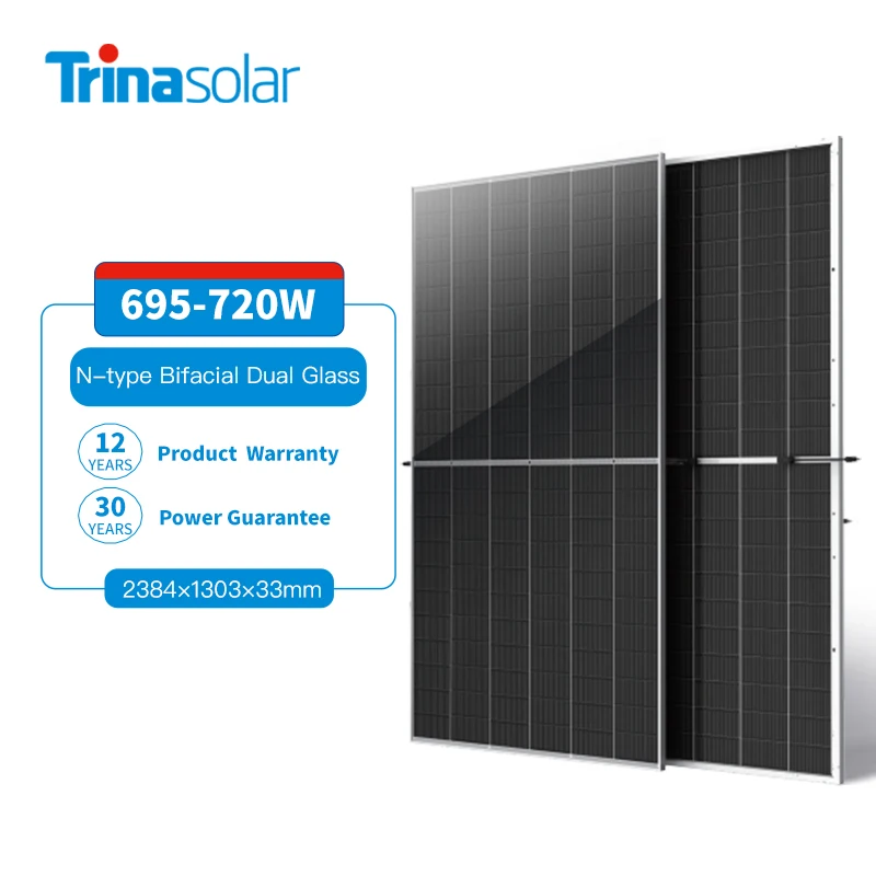 High Quality Trina Solar Panels N Type 132 Cells Topcon 695w 700w 710w 720w For Project Used ...