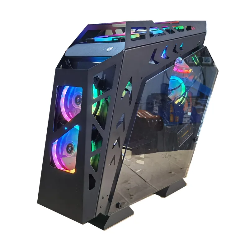 F919 Atx Mid-tower Desktop Computer Gaming Case Tempered Glass Panels ...