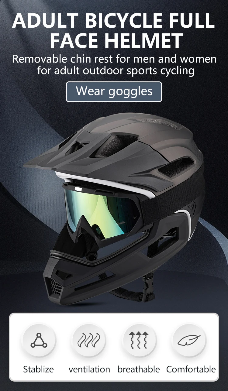 Impact Resistant Full Face MTB Helmet for Adult Cycling - OEM