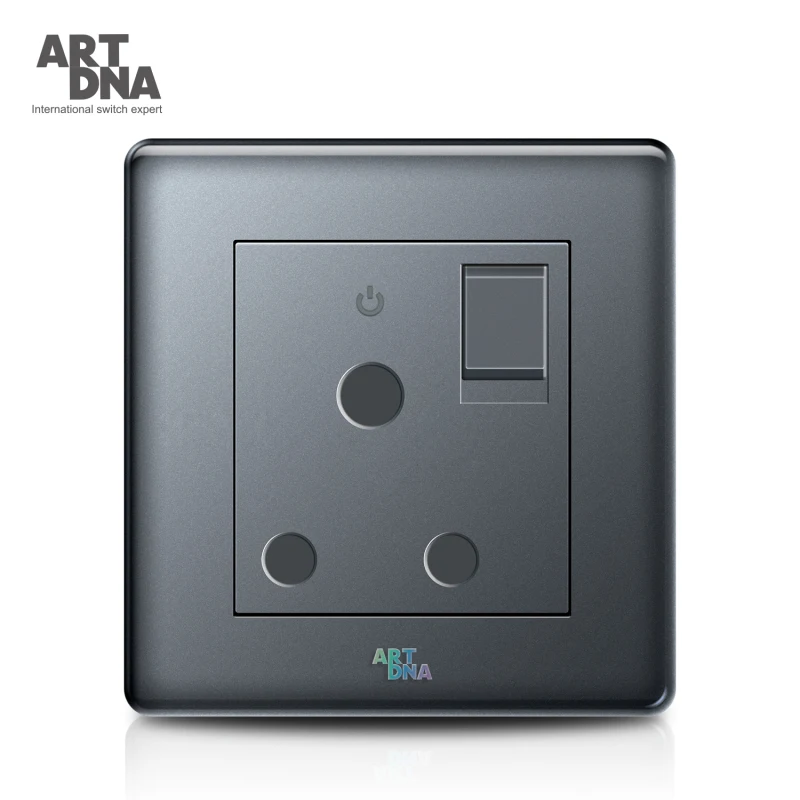 ARTDNA 15A 250V 1 Gang 3 Round Pin Switched Outlet Socket Plug for Iraq ...