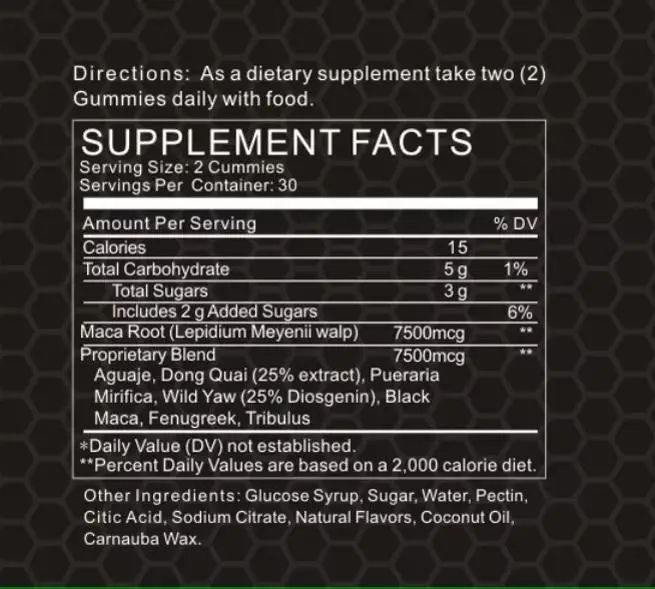 Massive Girth Grow Naturally Ashwagandha Gummy Candy Mens Supplement ...