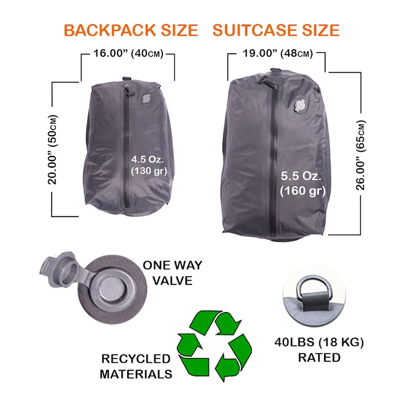 Reusable Compression Bags - Space Saver Travel Gear