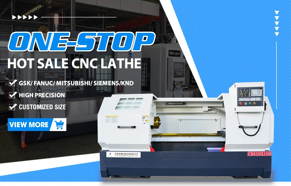CNC Lathe CK6150 CK6140 CNC Turning Machine 4 Station Turret Hydraulic Chuck 200mm Caxis ...