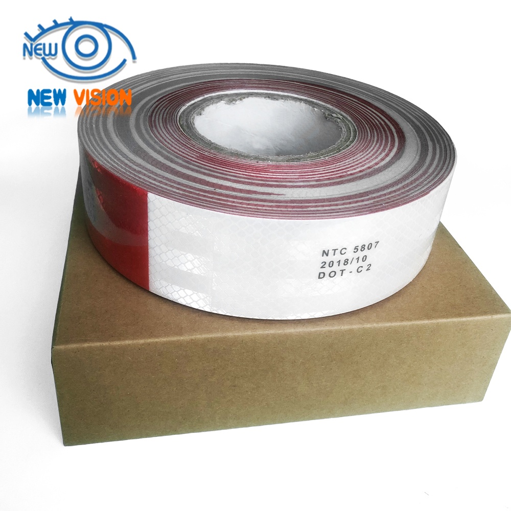 Micro Prismatic Reflective Tape Red And White Columbia Reflective Pvc ...