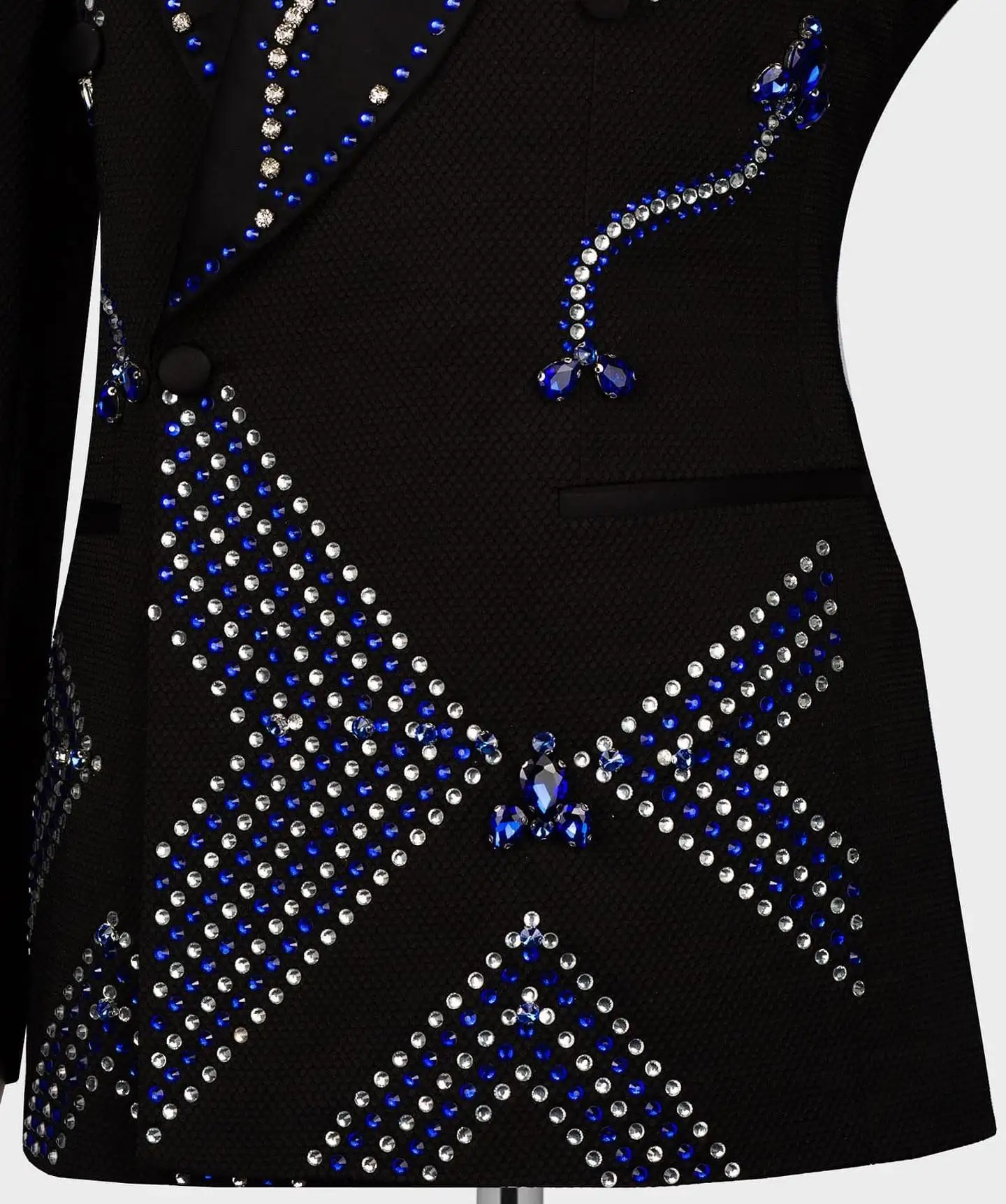 Custom Rhinestone Shining Double Breasted Wedding Suit for Men Formal ...