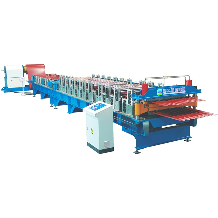 Double Layer Automatical Corrugated Roof Sheet Section Glazed Tile Roll ...