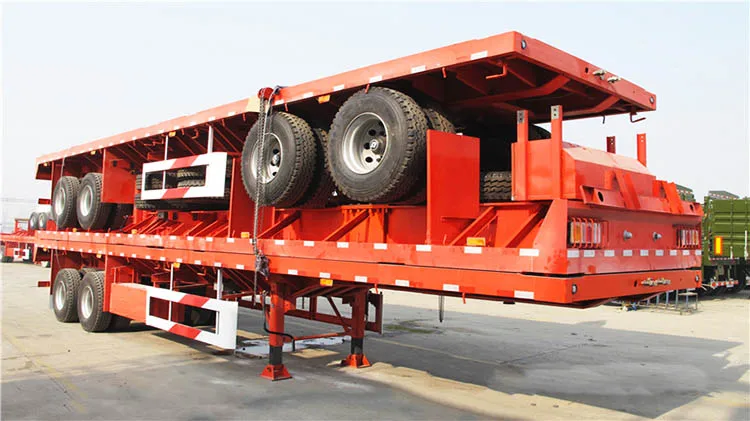 Container Transport Chassis Truck 20ft 40ft 2 Axles Flatbed Trailer ...