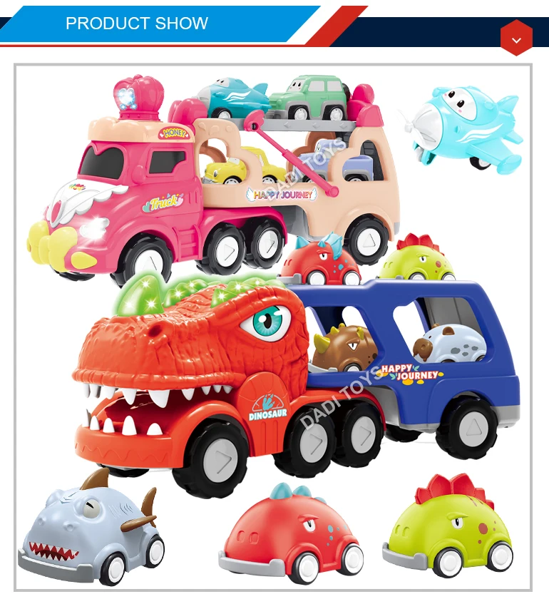 2023 Assembled Plastic Carrier Trailer Double Deck Friction Toy Vehicle ...