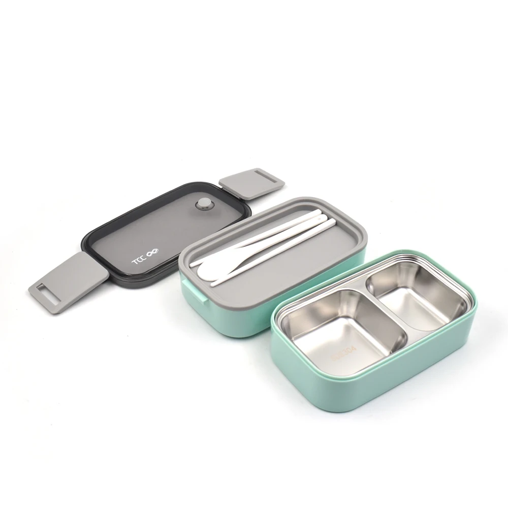 Double Layer Portable Bento Box Container Student Insulated Stainless ...