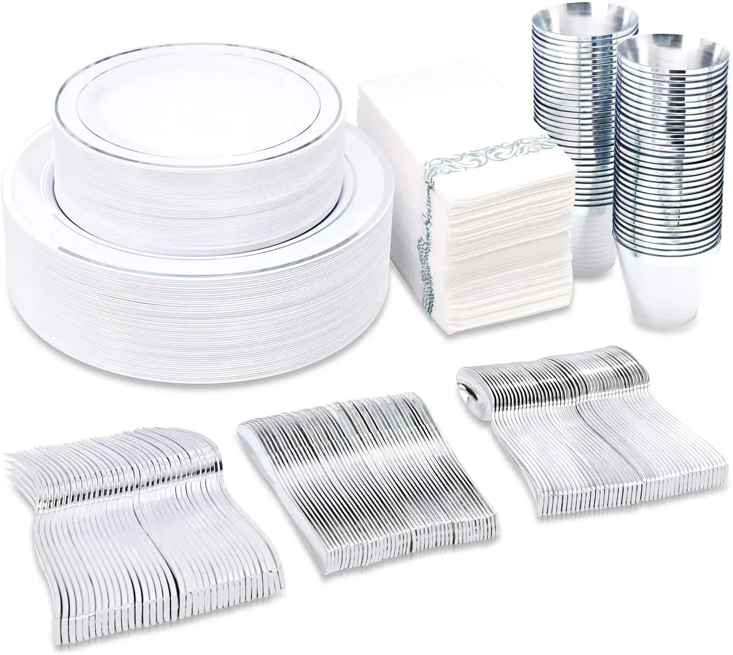 Fancy Disposable Plates with Cutlery - Perfect for Parties
