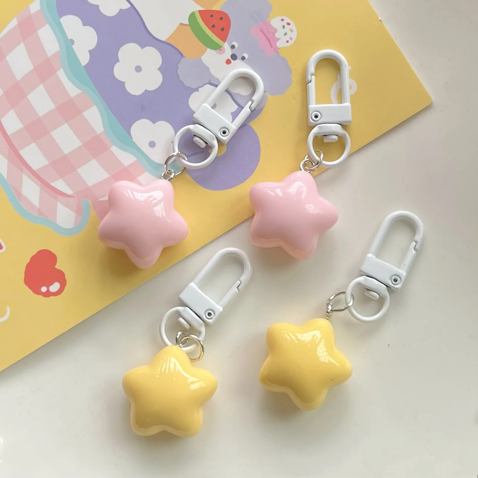 Chubby Star Key Chains for Car Keys Star Keychain Accessories Cute ...