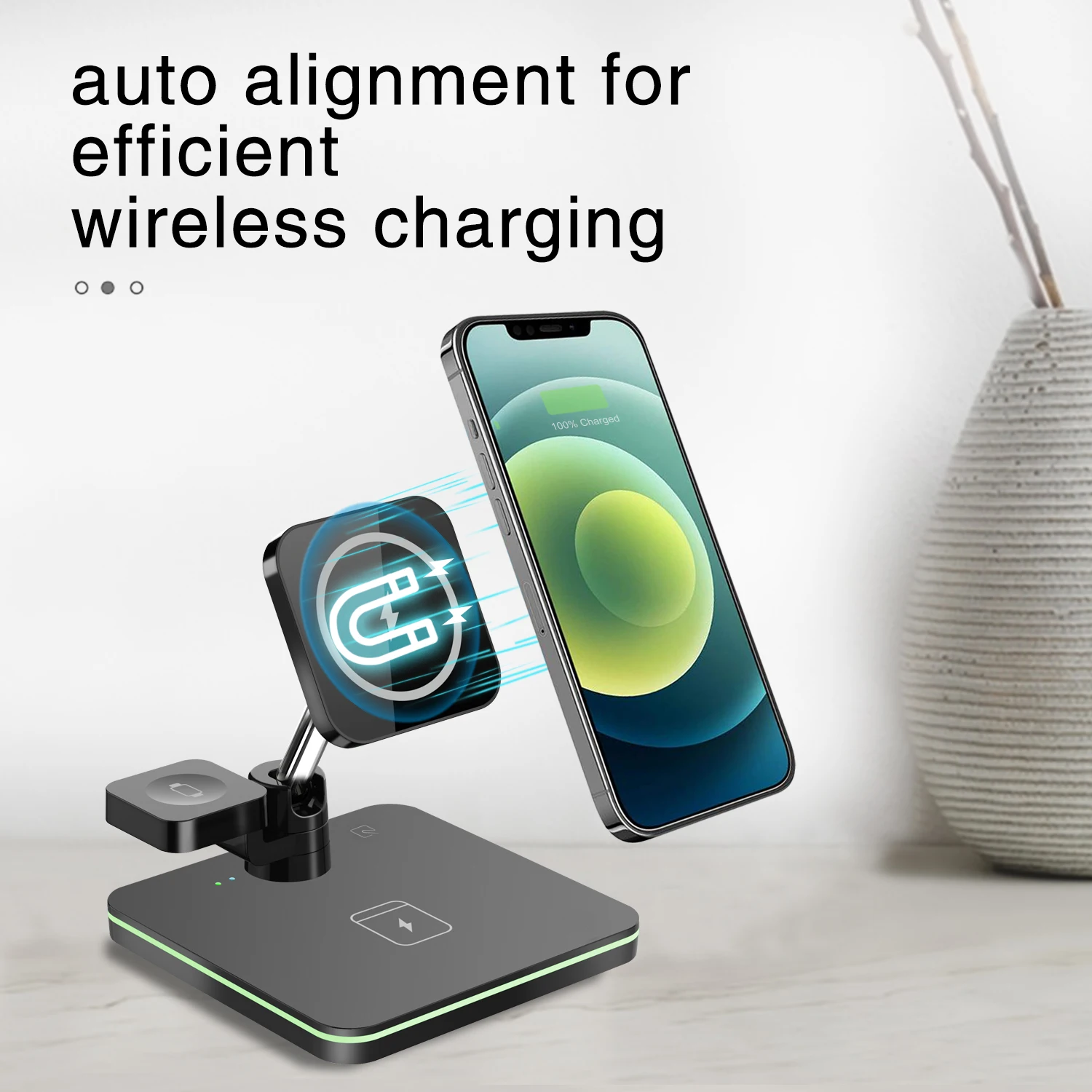 Wooden Charger Magnetic 3 In 1 Wireless Charger For Phone Wireless ...
