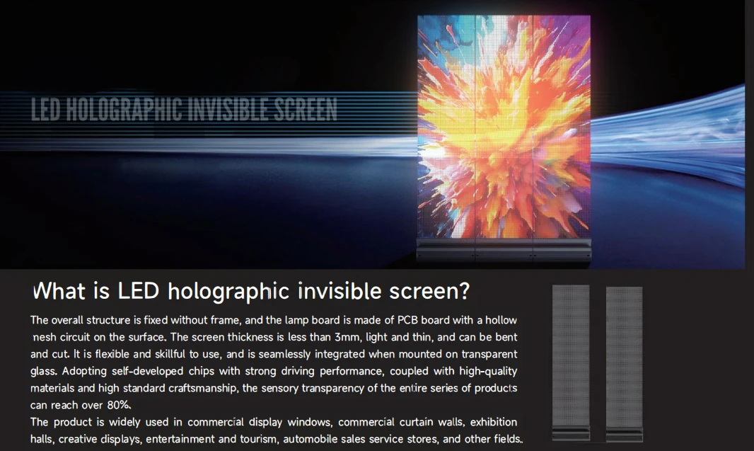Ultra Thin 90% High Transparent LED Holographic Invisible Screen ...
