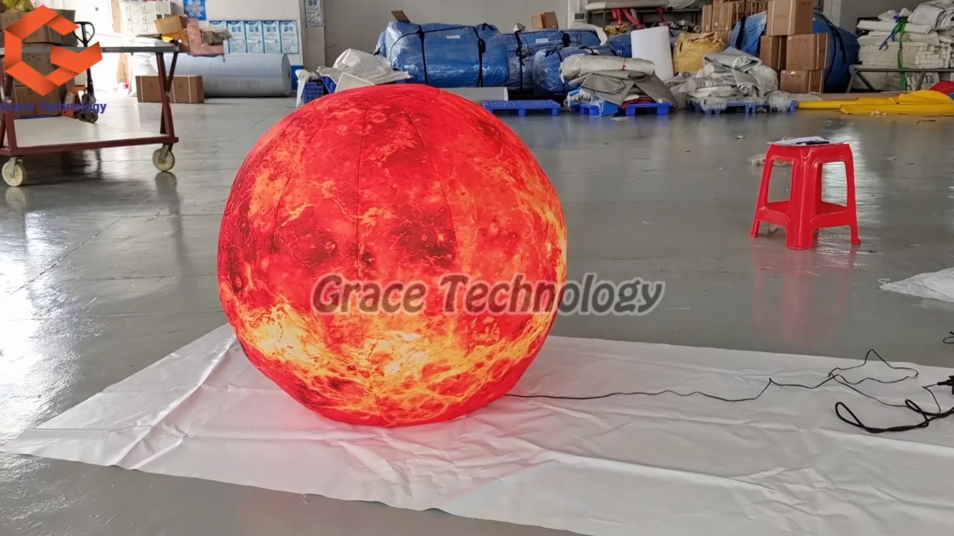 Giant 8m Inflatable Sun Balloon Led Lights Globe Balloon Inflatable Sun ...