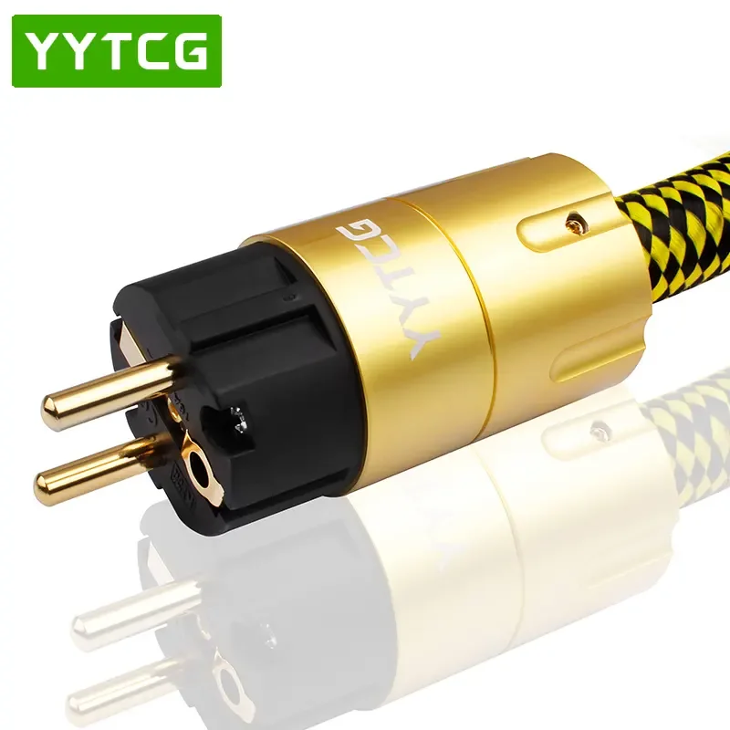 YYTCG T3 Power Cable - High Purity OCC, Gold Plated EU Plug