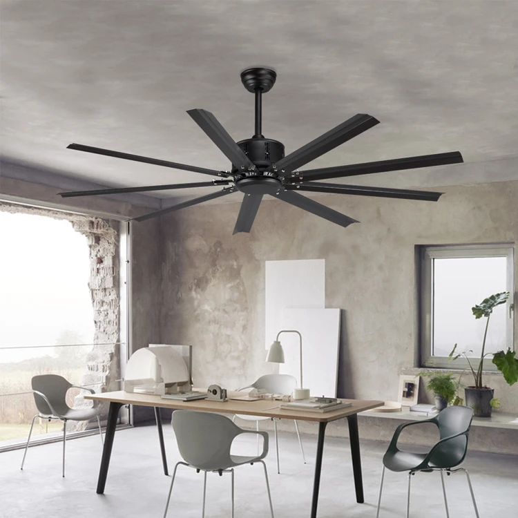 60 Inch Remote Control Ceiling Fan with 9 Iron Blades, 5 Speeds ...