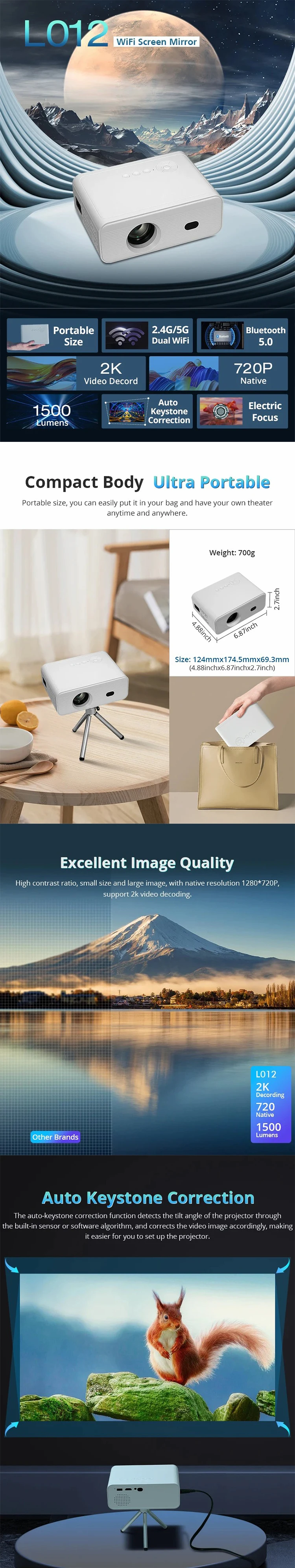 Best Selling Android Dlp Technology Wifi Daylight Mobile Smart Pico ...