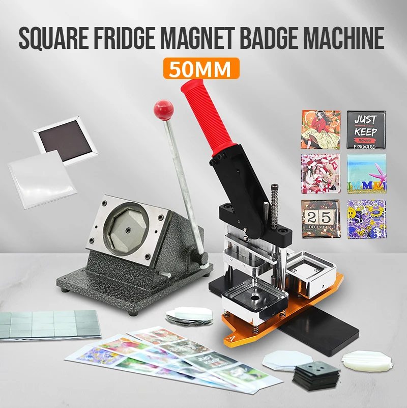 Manual Metal Square Fridge Magnet Photo Making Machine Kit - 1000 Sets ...