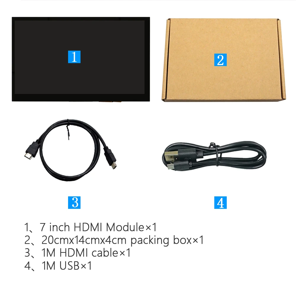 7 inch 1024x600 High Resolution TFT LCD Display Touch Screen TFT ...