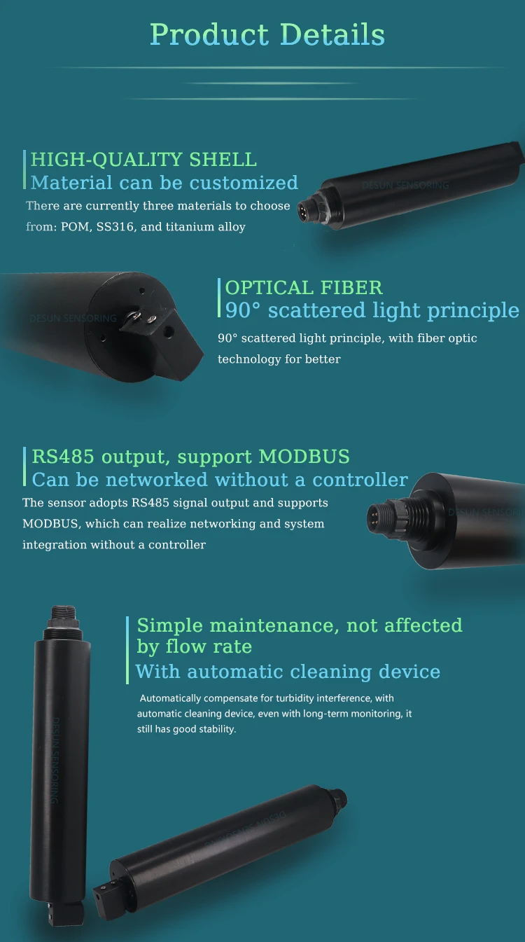 Inline Turbidity Sensor Sonde 0-4000 Ntu Digital Turbidity Probes for ...