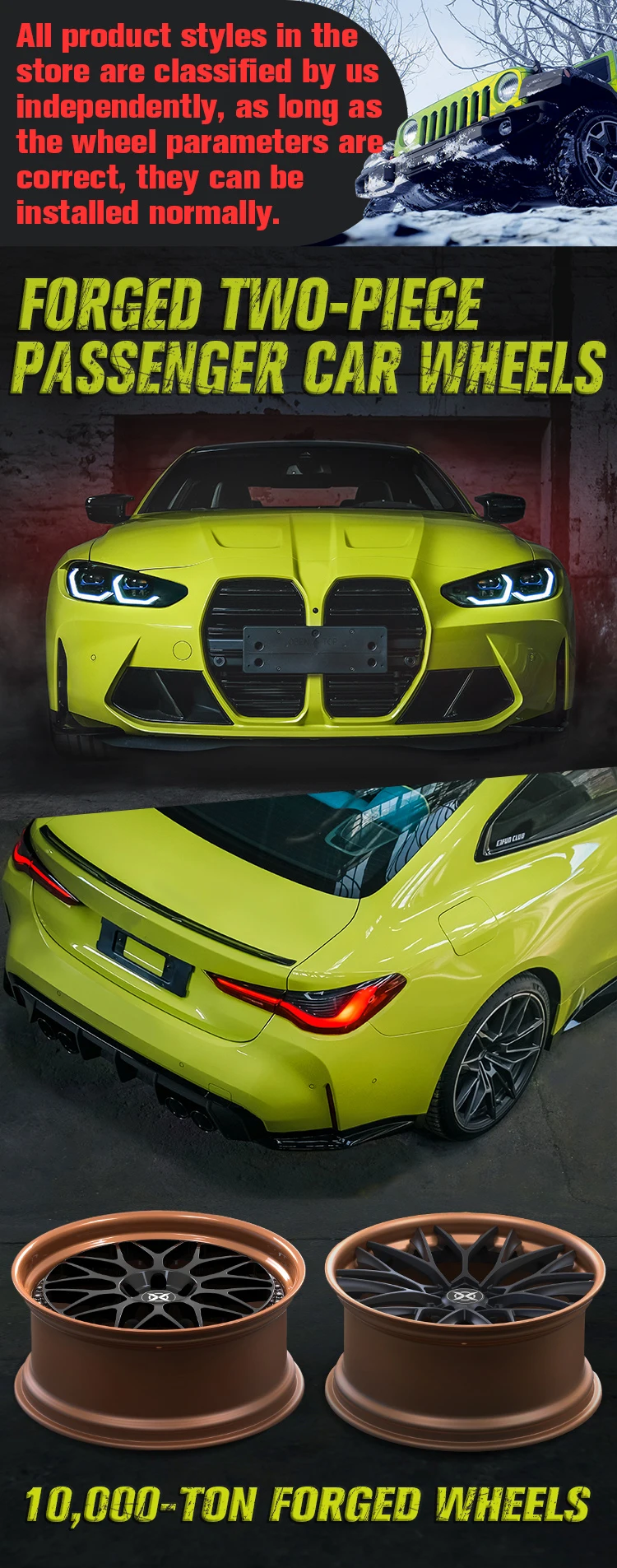 3 Piece Wheels Forged 5x120 19 To 21 Inch Wide Lips Staggered Racing ...