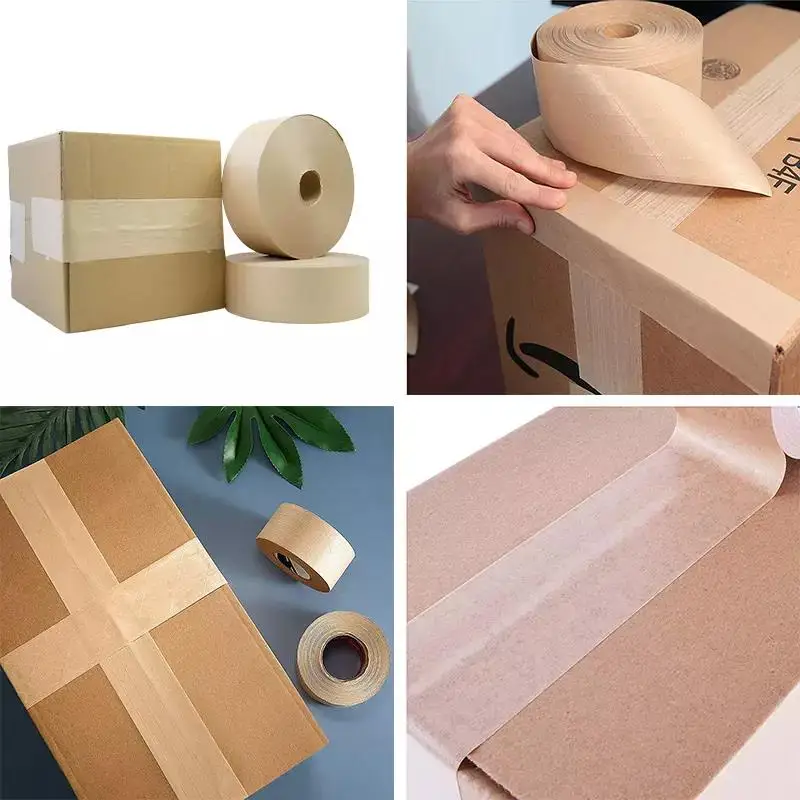 Custom Paper Tape Printed Logo Recycled Kraft Paper Tape Self Adhesive ...