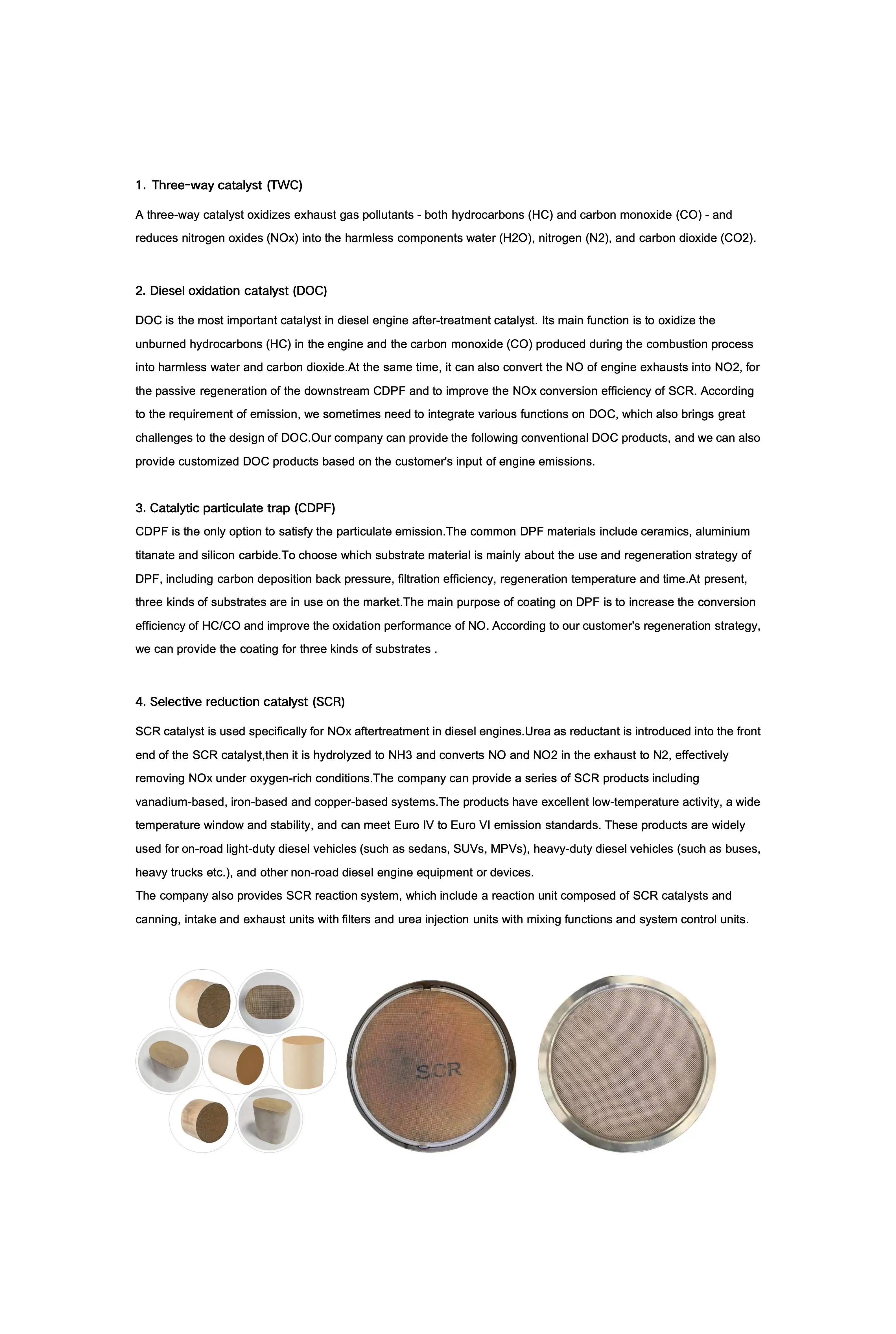 Twc Doc Dpf Scr For Exhaust Reduction And Emission Control - Buy Twc ...