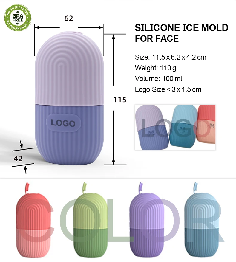Custom Logo Anti-leak Beauty Face Massage Ice Cube Mold Facial Skin ...