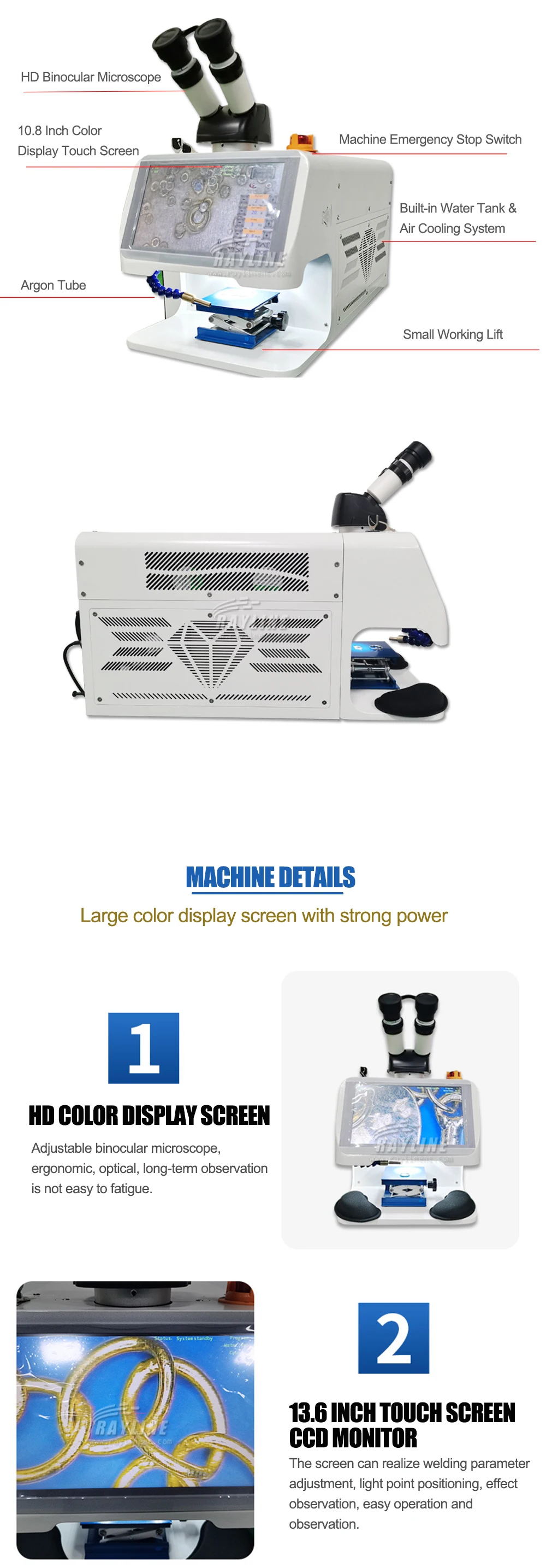 Jewelry Spot Welding Machine YAG Laser Touch Screen 60W 100W 150W 200W ...