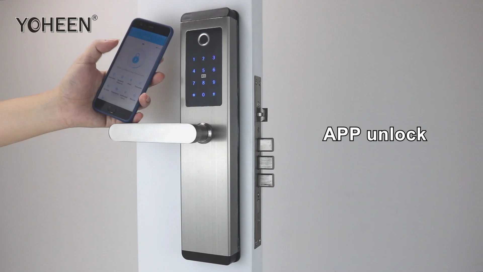 Stainless Steel Security Electronic Smart Biometric Fingerprint Door ...