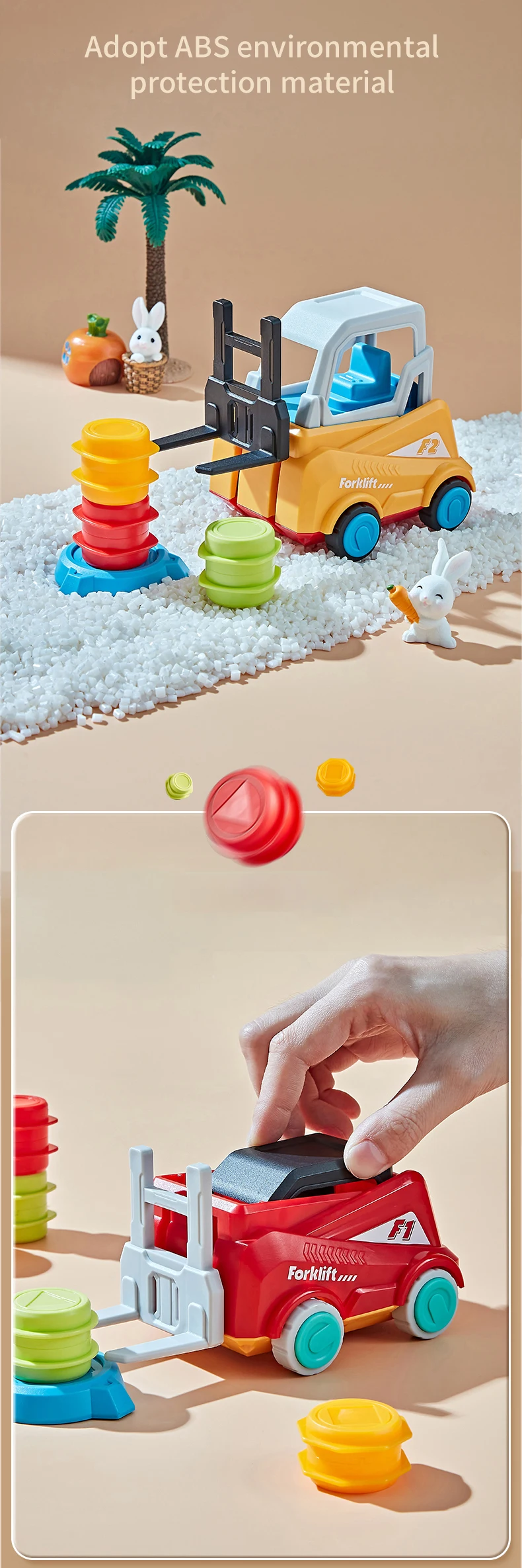 New Style 5 Years + Kids Stacking Toy Educational Forklift Baby ...