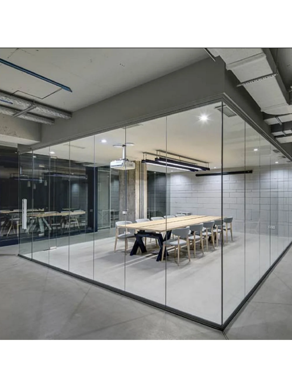 Frameless Glass Movable Partition Wall for Show Room