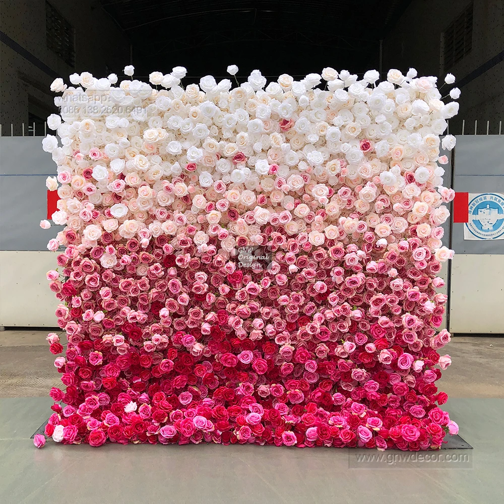 Gnw Floral Wedding Backdrop Artificial Roll Up Wall Decoration Backdrop ...