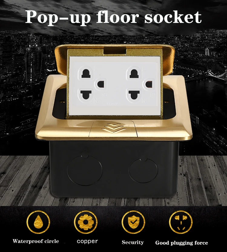 16a/250v Thailand Power Socket Aluminum Alloy Silver Soft Open Recessed ...