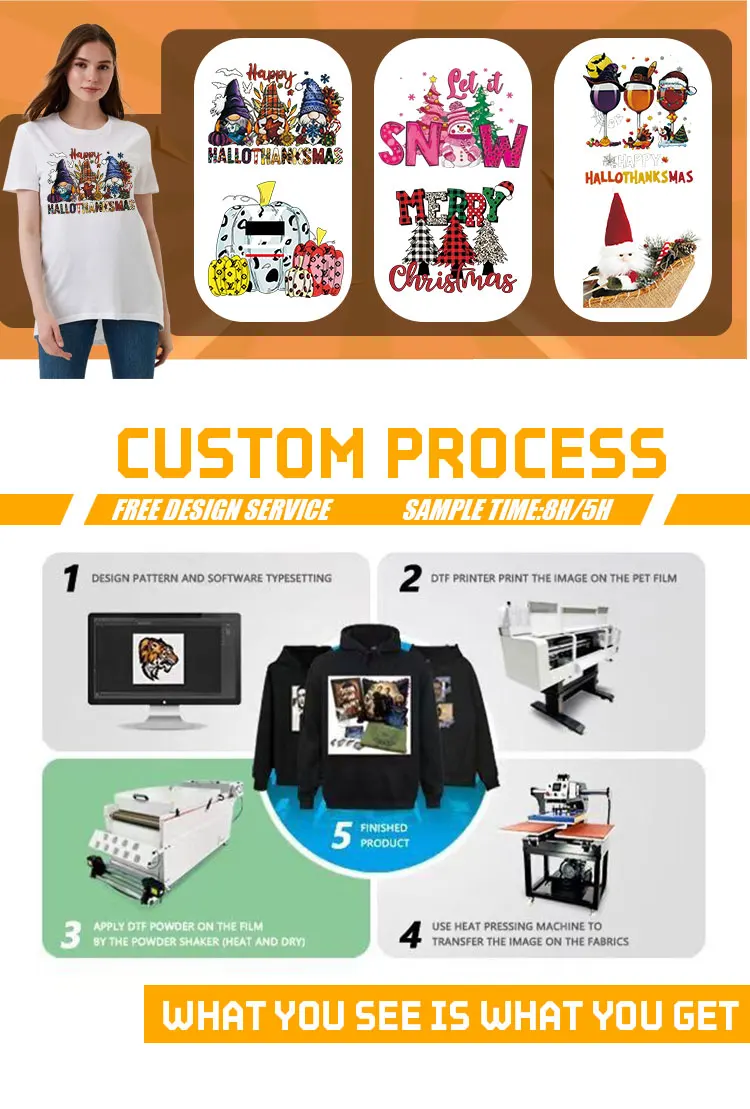 Custom Full Color Plastisol Print Offset Dtf Heat Transfers Gnome ...