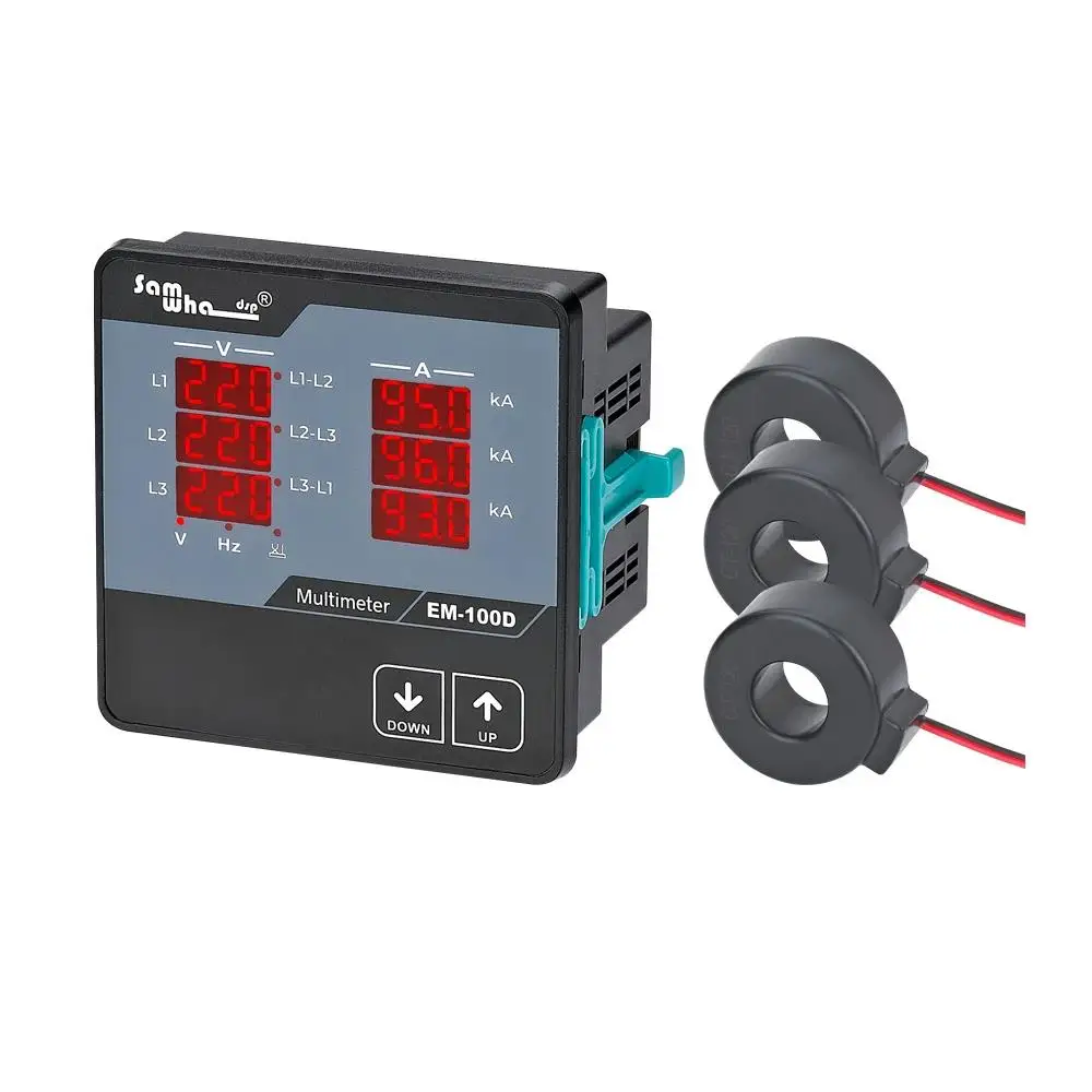 Samwha-Dsp EM-100D Digital Multimeter Three Phase Volt Ampere Frequency Phase Sequence Display ...
