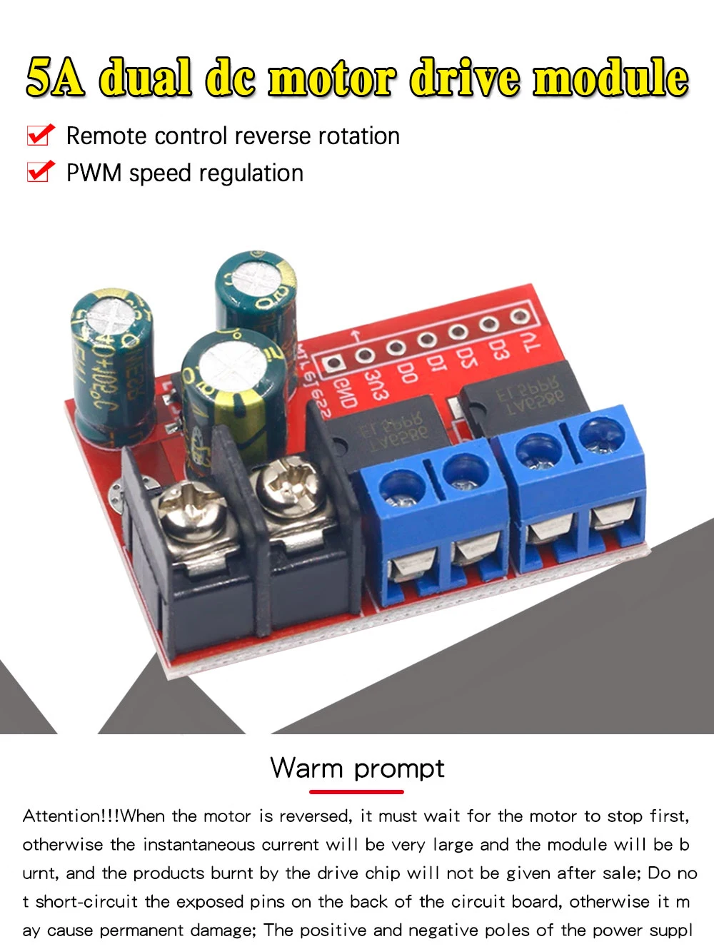 Aeak 5a Dual-channel Dc Motor Drive Module Can Be Remotely Controlled ...