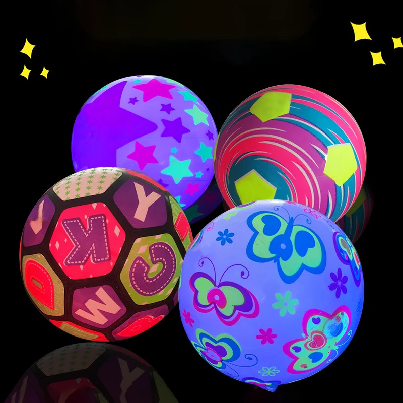 Rainbow Pvc Toy Ball Outdoor Glowing In The Dark Light Up Inflatable ...