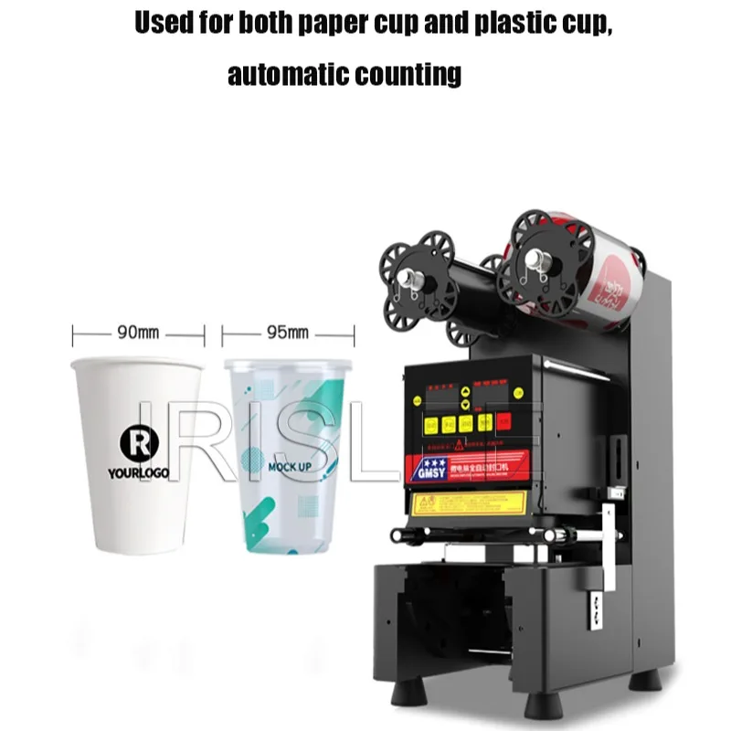 Full Automatic Cup Sealer Milk Tea Shop Plastic Paper Cup Sealing ...