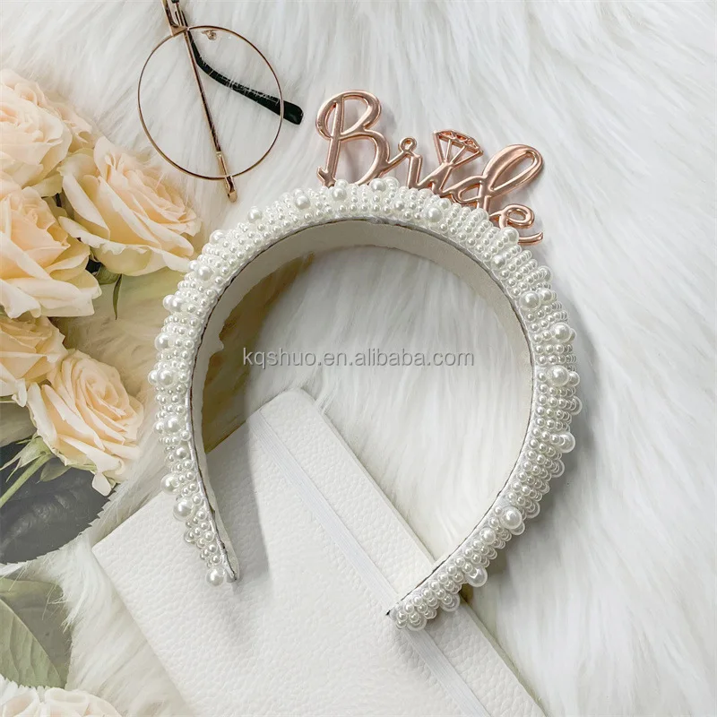 Luxury Bachelorette Party Hair Ornaments Bridal Headband Metal Bride ...