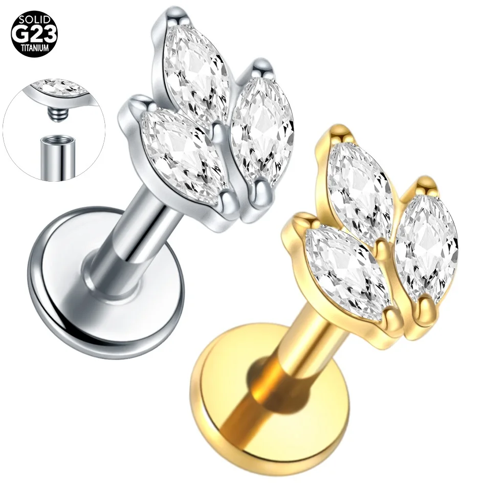 Gaby Jewelry ASTM-F136 Titanium Zircon Piercing De Titanio