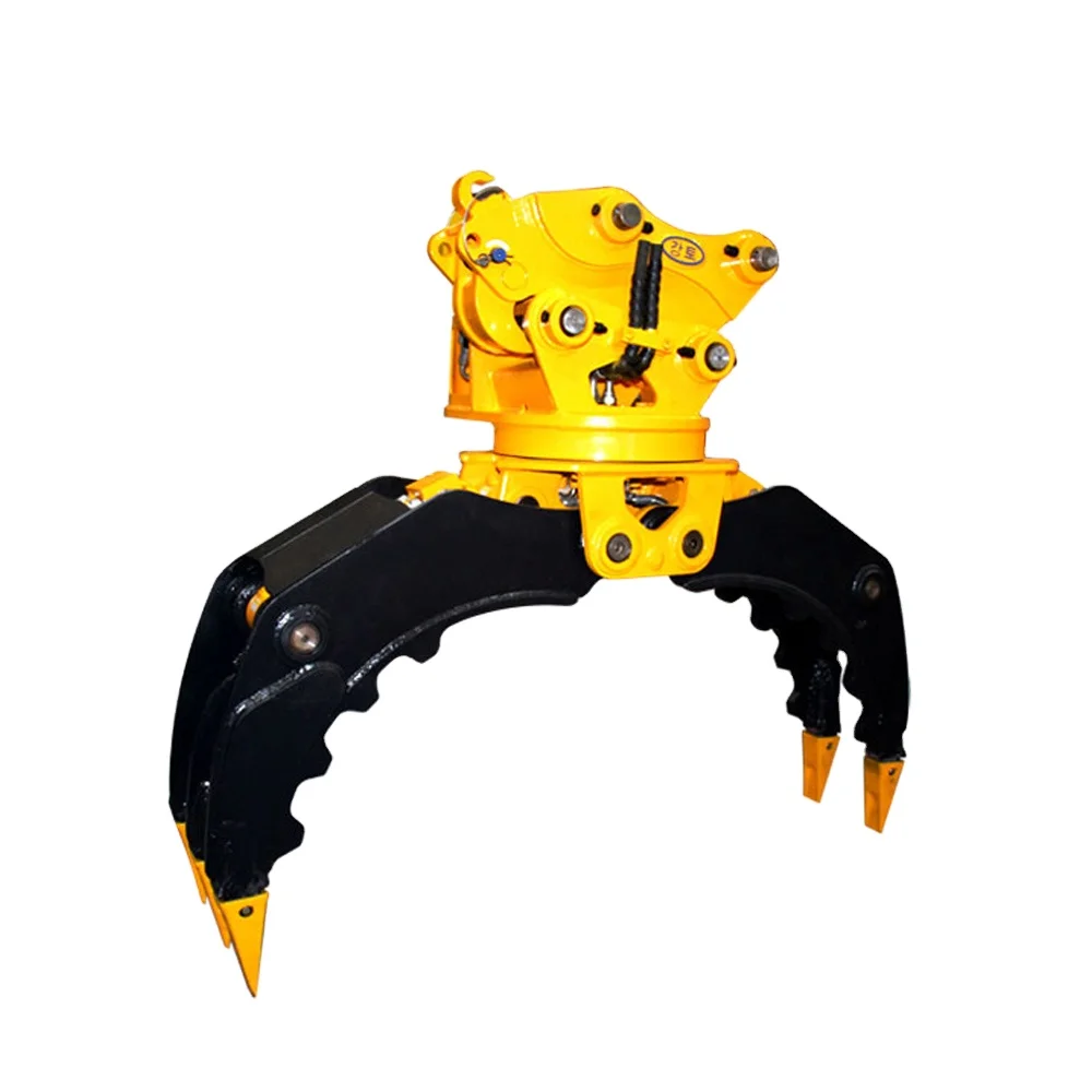 backhoe attachment rock clamp hydraulic rotating rock grab stone ...