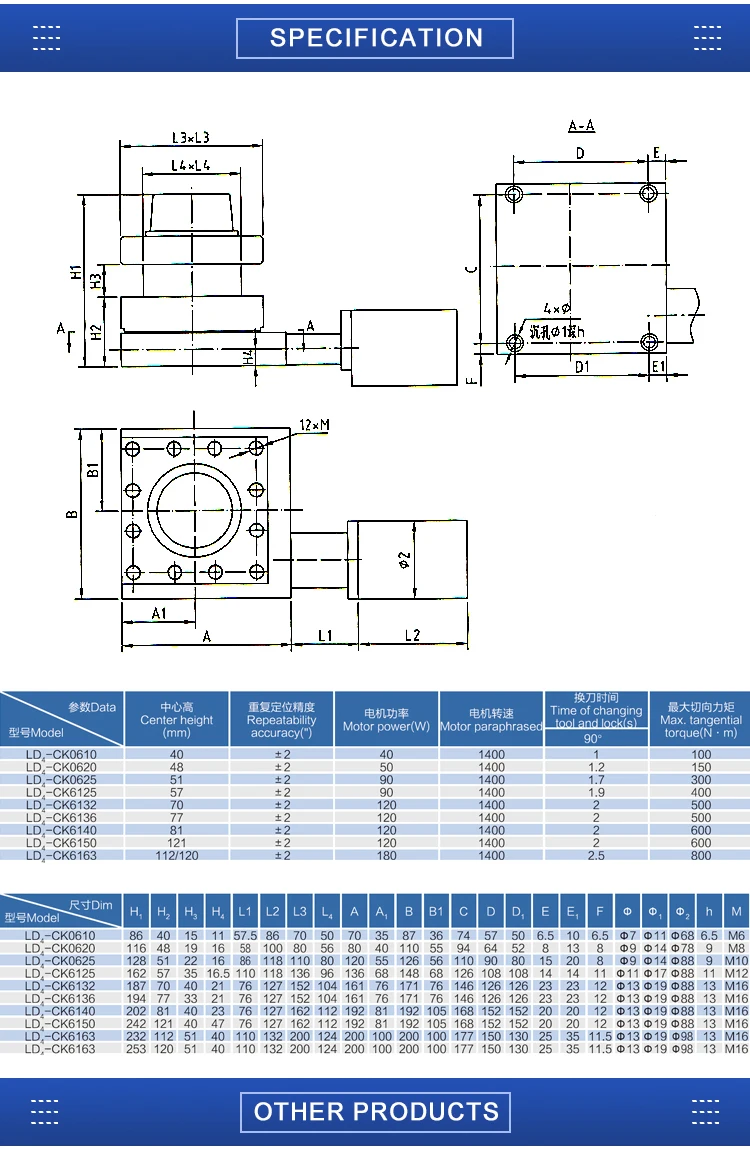 NC Tool Post Vertical LD4 Cnc Lathe Tool Turret Quick Change 4 Position ...