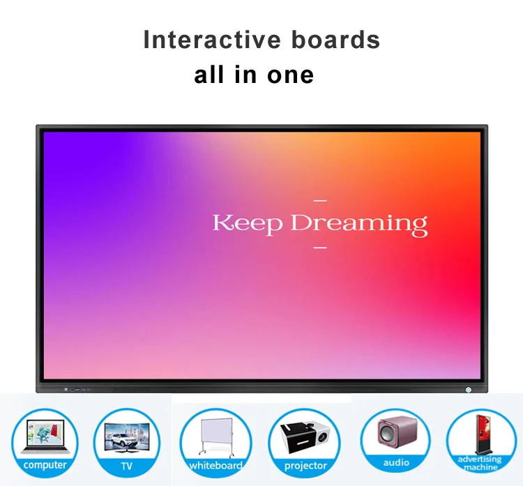 65 75 100 Inch 4k Interactive Boards Interactive Flat Panel Electronic ...
