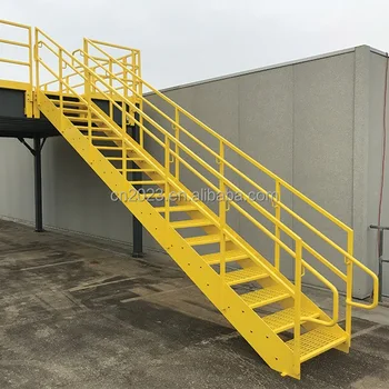 Outdoor Industrial Galvanized Steel Stair Metal Staircase With ...